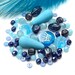 Carolina Blue Bead Mix, Laser Tattoo Crown Bead, Mixed Lot Blue Purple ...