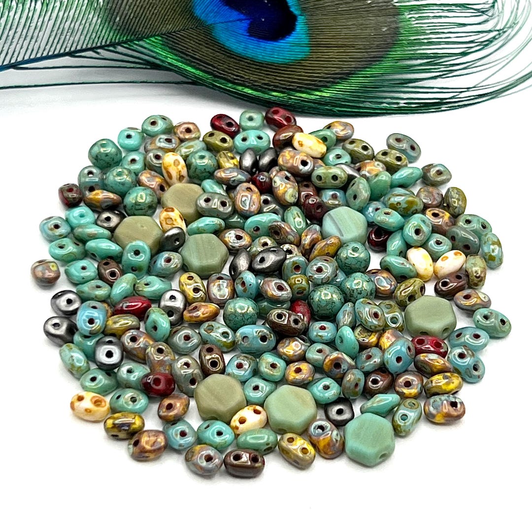Custom Mix Santa Fe, Two Hole Super Duos, 2.5x5 Mm Duos, Czechia Beads ...