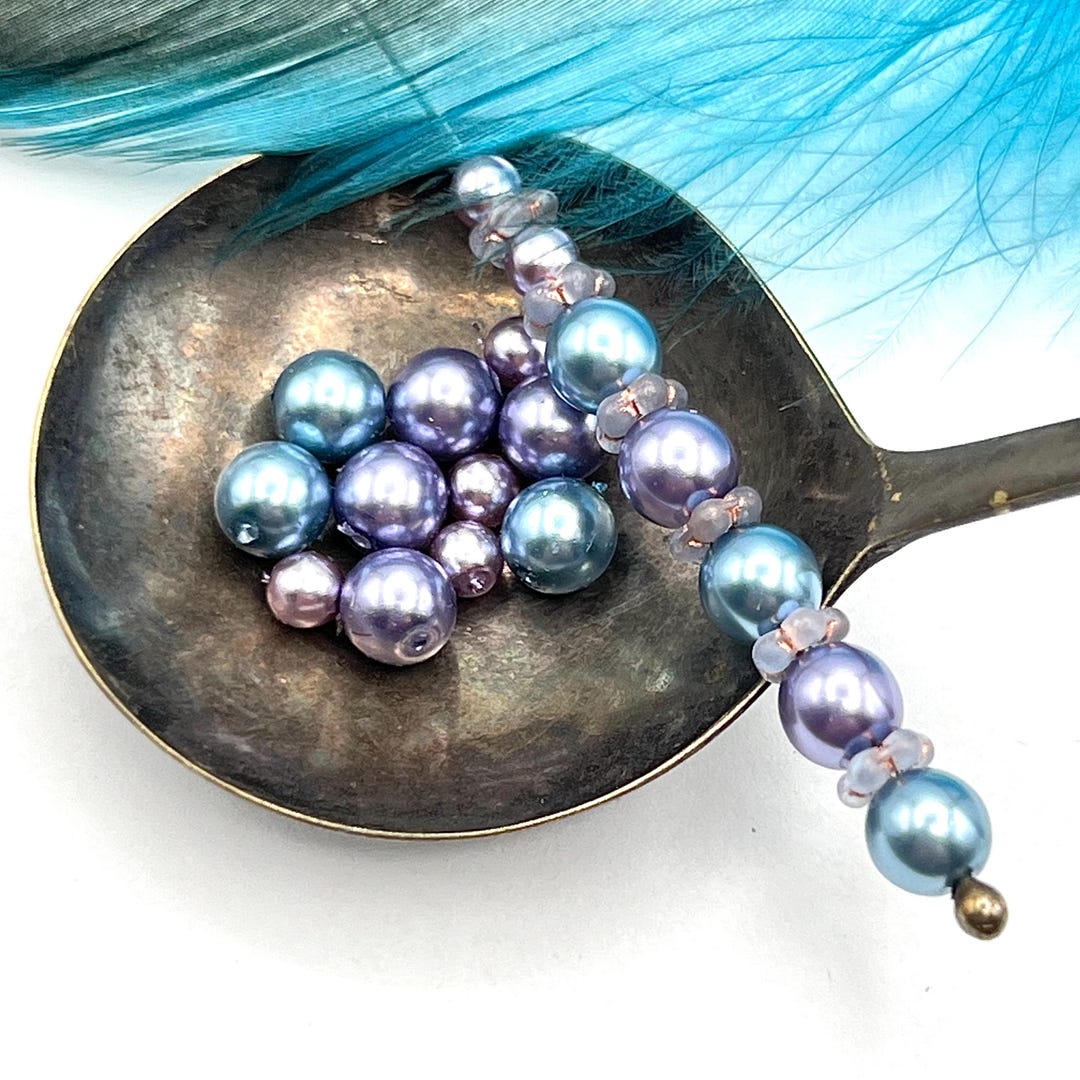 Periwinkle Blue Pearl Mix, Tiny Pack Czech Glass - Etsy