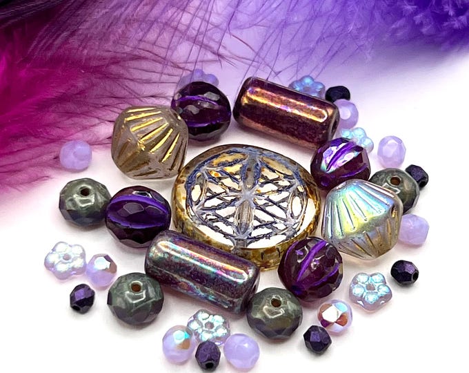 Flower of Life Bead, Honey Wisteria Beads, Curated Bead Mix, Premium ...