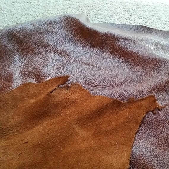 1 x Grand morceau de cuir brown scrap 2mm Pour | Etsy