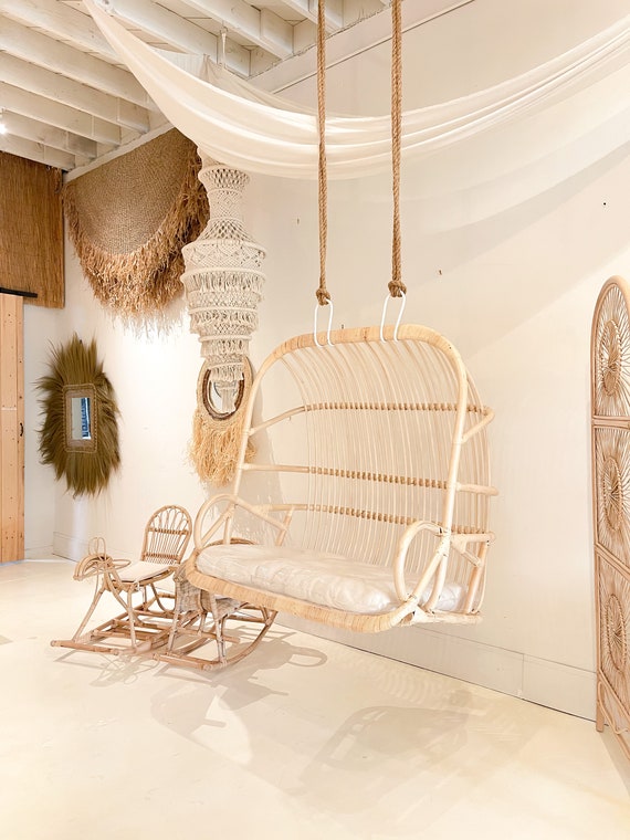 Large Rattan Hanging Chair Natural the Paradise - Etsy