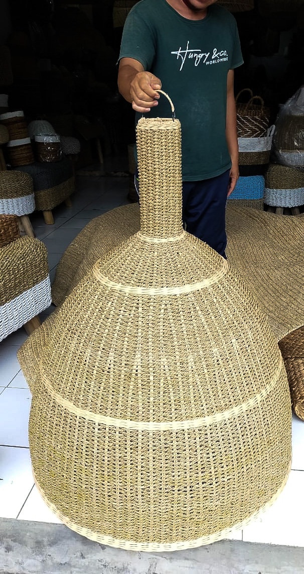 Oversized Tulip Rattan Rope Pendant Lamp Light | Etsy