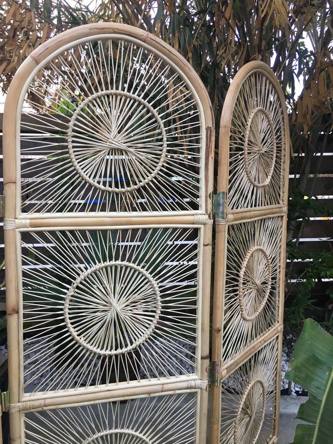 Vintage Style Rattan Room Divider Wall Panel - Etsy