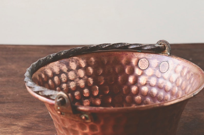 Vintage French Copper Cauldron Hammered Finish | Etsy