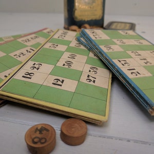 French Bingo Game, Vintage Lotto Set, Vintage Bingo Cards, Wooden ...