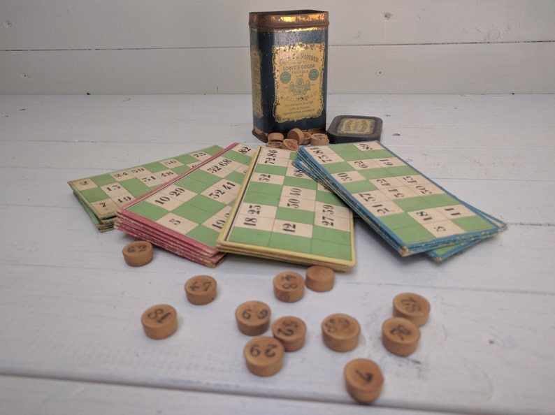 French Bingo Game, Vintage Lotto Set, Vintage Bingo Cards, Wooden ...