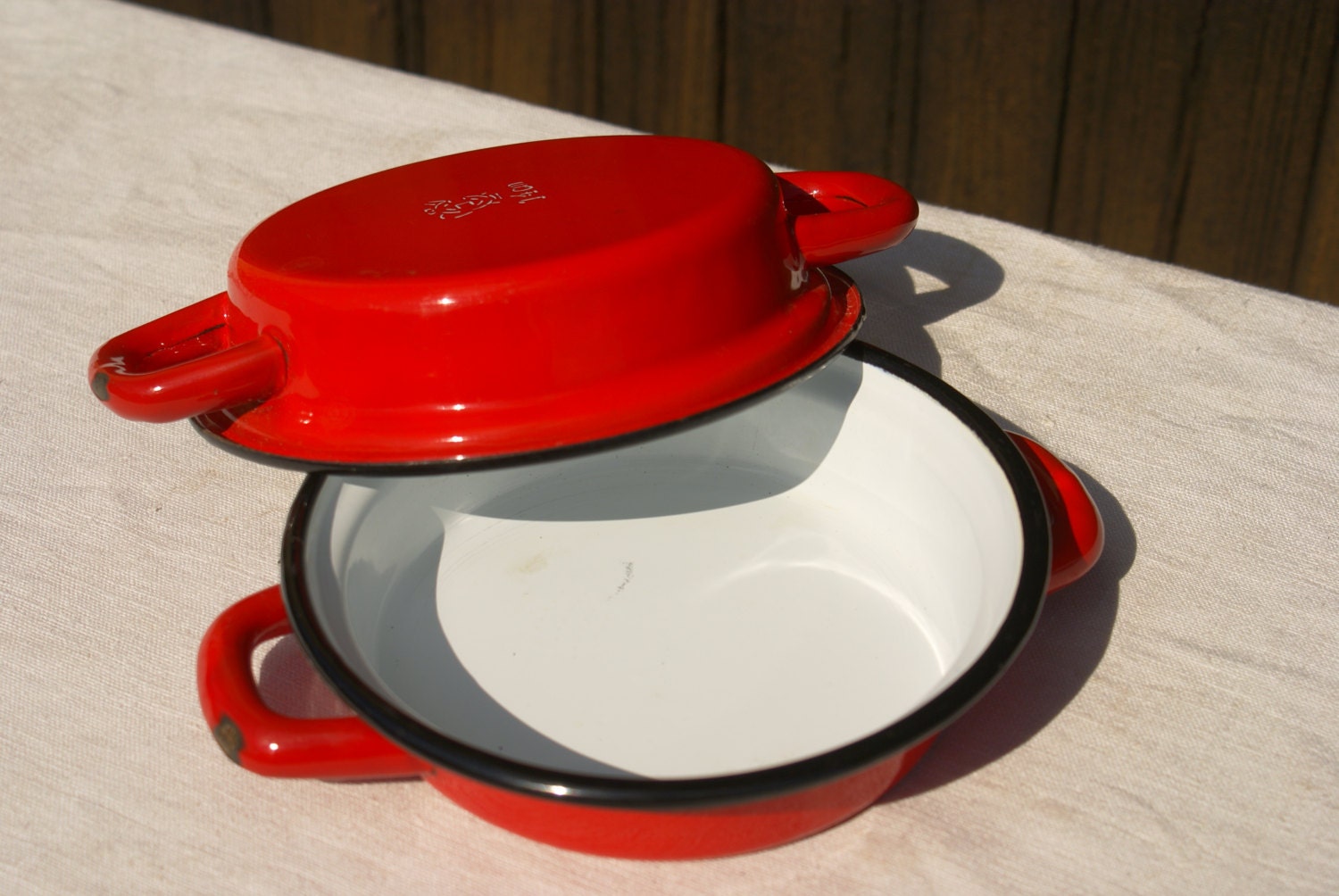 Red Enamelware Gratin Dishes, Pair Vintage French - Etsy