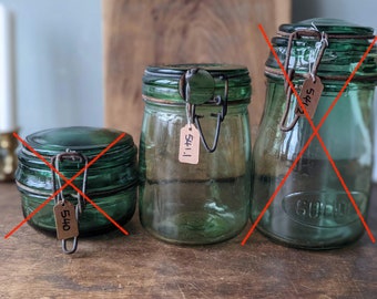 Vintage Hermetic Green Glass Jar Made in Italy Wire Bail and Rubber ...