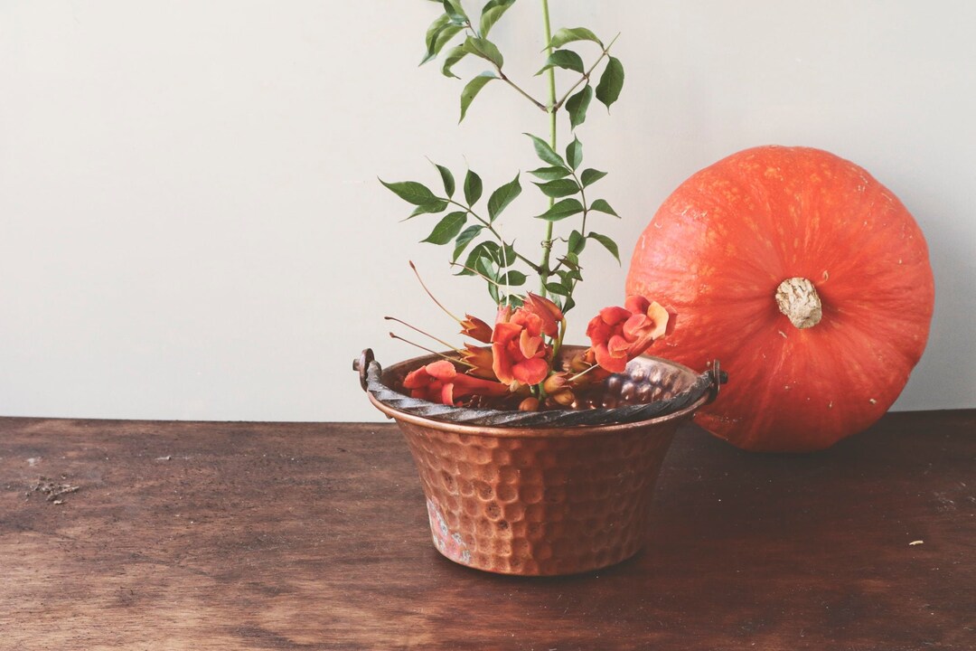 Vintage French Small Copper Cauldron, Hammered Finish - Etsy