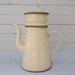 Cream & Green French Enamelware Coffee Pot Biggin Enamel - Etsy