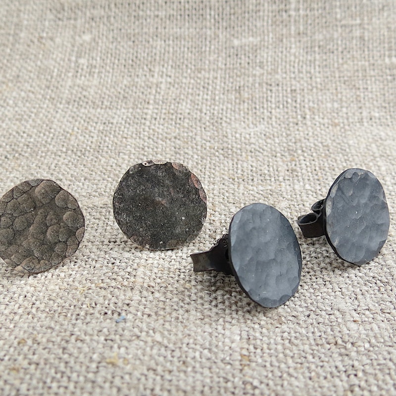 Hammered Stud Earrings - Etsy
