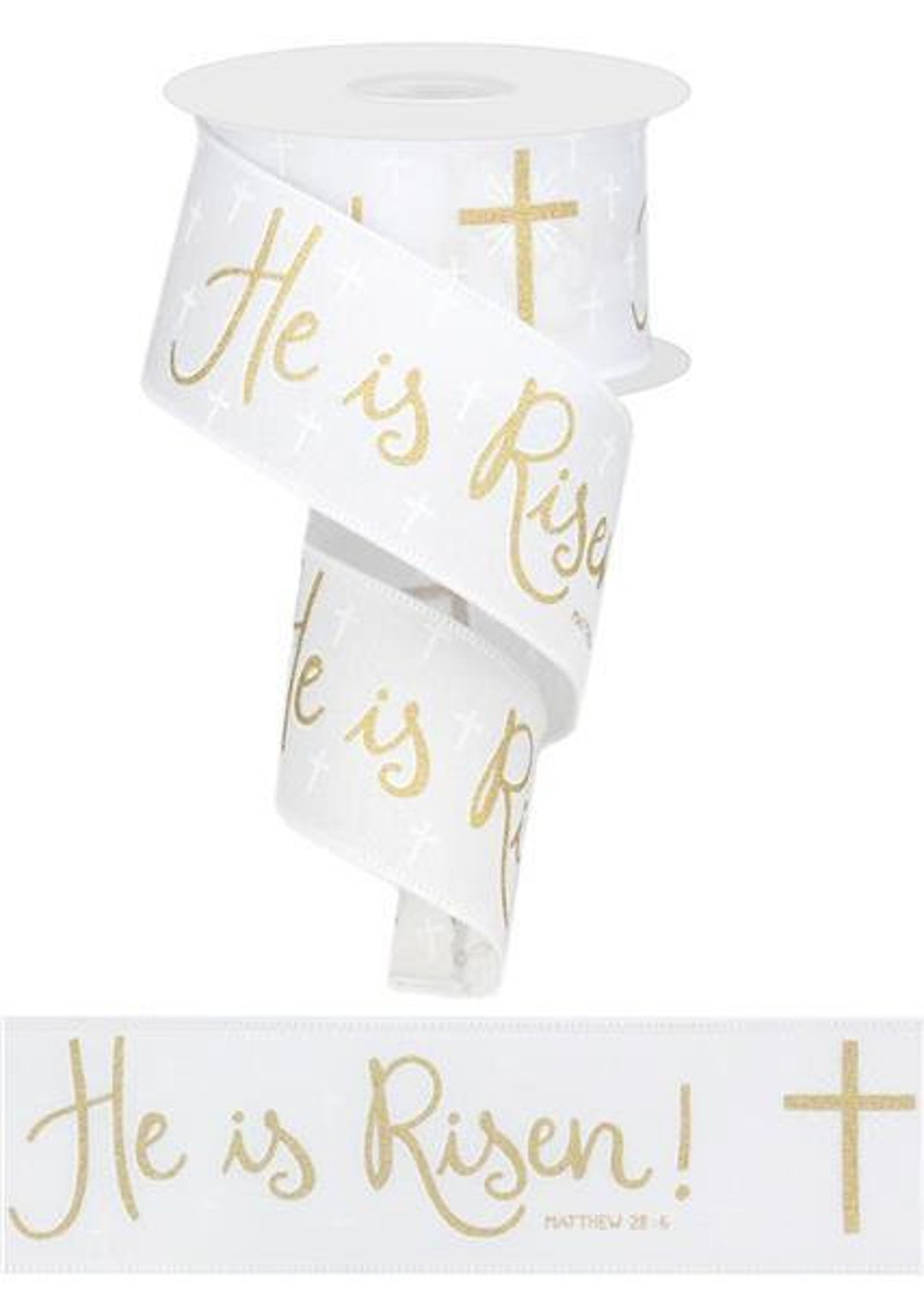 2.5 He is Risen Ribbon: White 10 Yards Easter Christ - Etsy