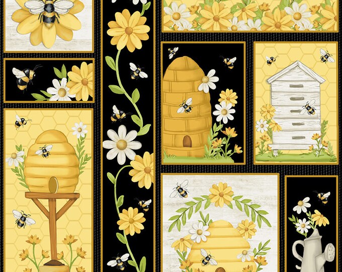 Patchwork Bees and Bee Hives Multi From the Bee You Collection by ...