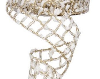 2.5 Wired Jute Netting Ribbon 2.5 Natural Ribbon 2.5 Wired Mesh ...