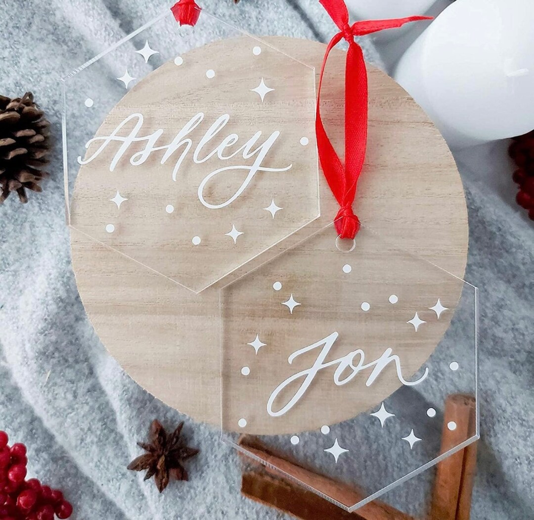 Custom Hand Lettered Acrylic Christmas Ornament - 3” Ornament - Hand ...