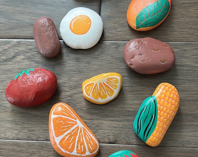 Mud Kitchen Stones - Play Food - Toy Kitchen Food Set - Sensory Stones ...