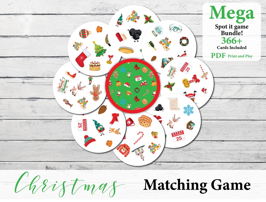 Christmas Spot It, Matching Game, Printable Christmas Game - Etsy