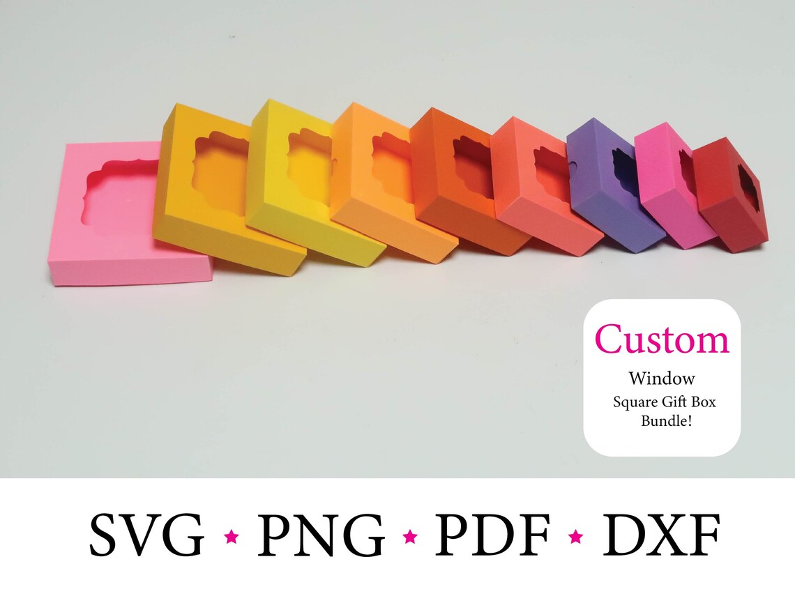 SVG Gift Box Box Template Square Gift Box Favor Boxes | Etsy