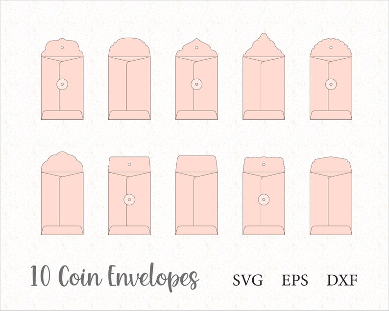 20 SVG Coin Envelopes 7 Different Sizes With String and - Etsy