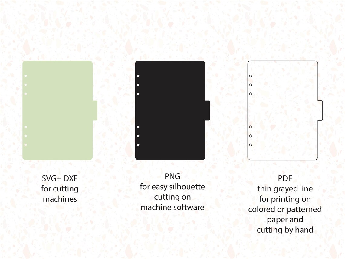 A5 Planner Dividers SVG PDF DXF Tab Divider Templates Tab - Etsy