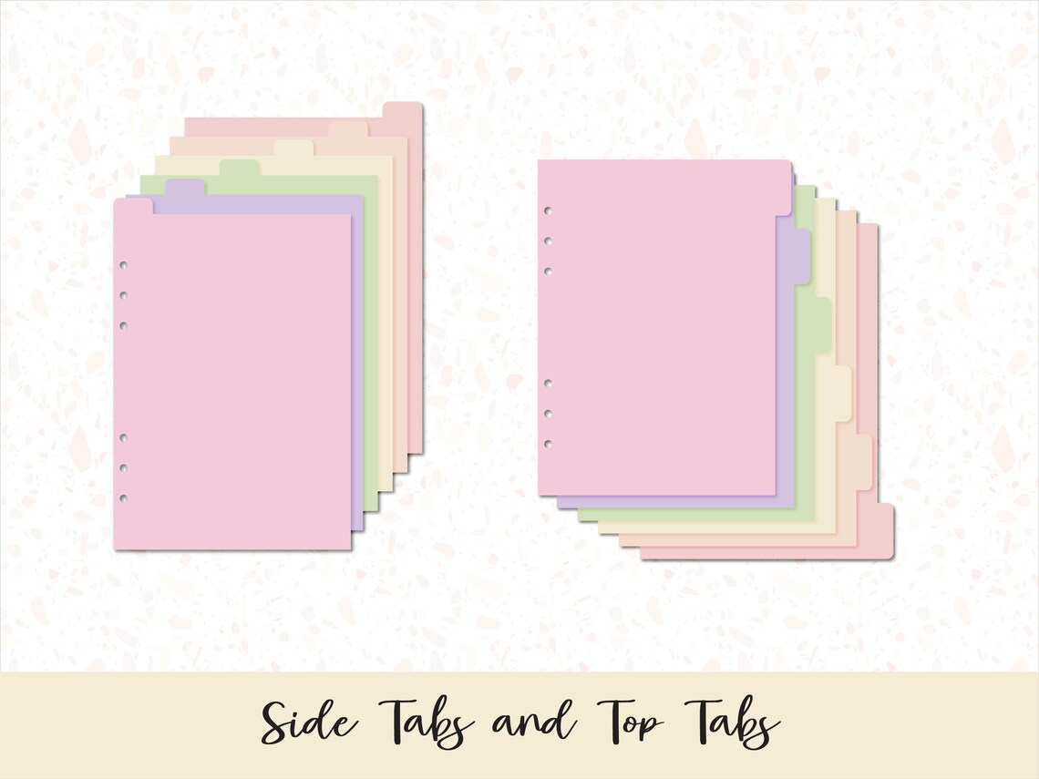 A5 Planner Dividers SVG PDF DXF Tab Divider Templates Tab - Etsy