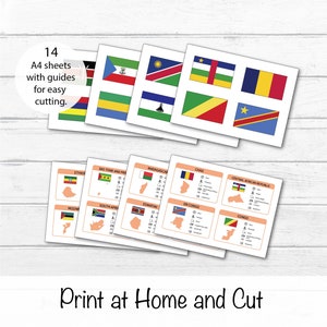African Country Flags Flash Cards, Print Then Cut - Etsy Australia