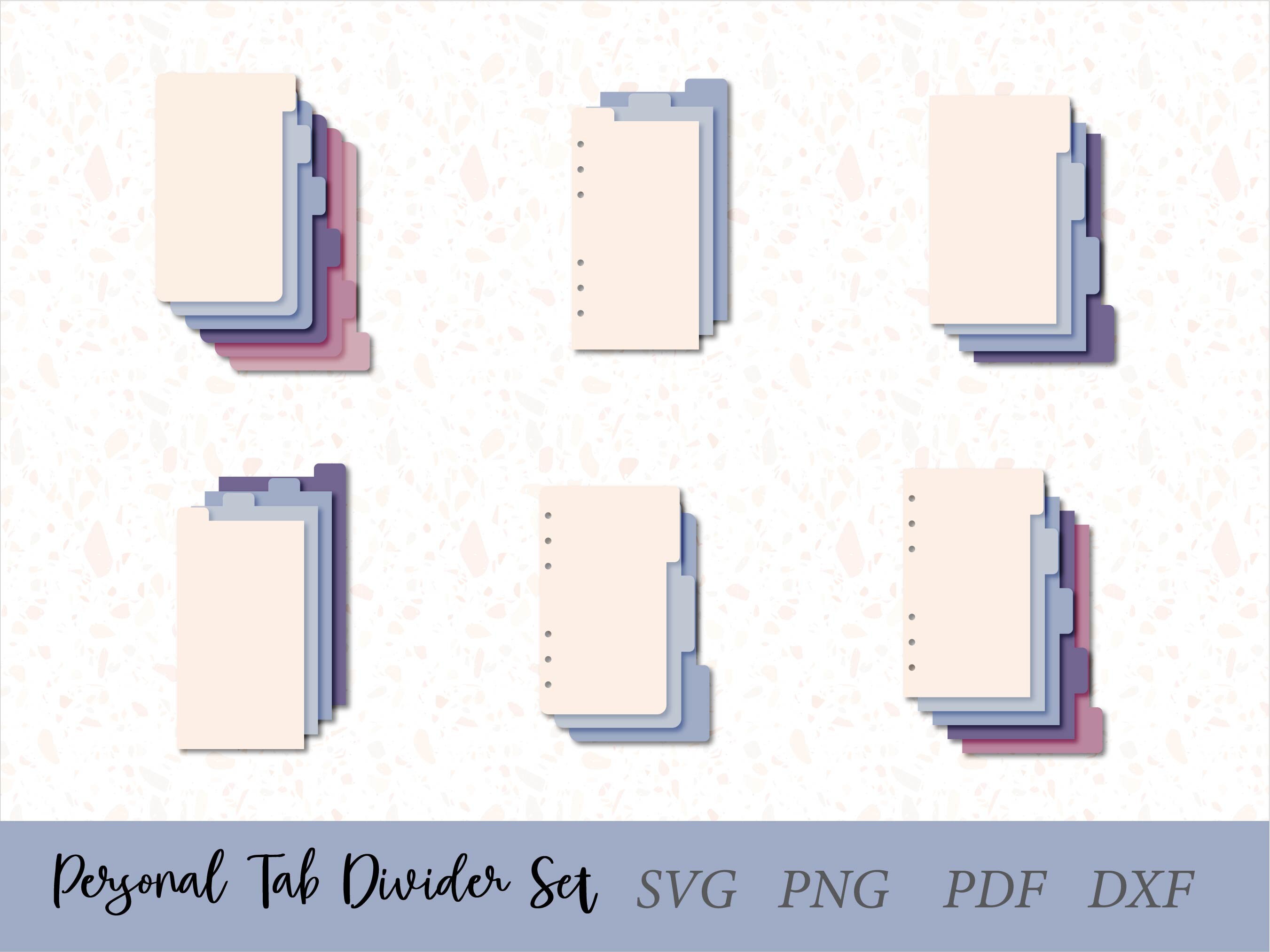 Personal Planner Dividers SVG, Tab Dividers, Tab Divider Set, Planner ...