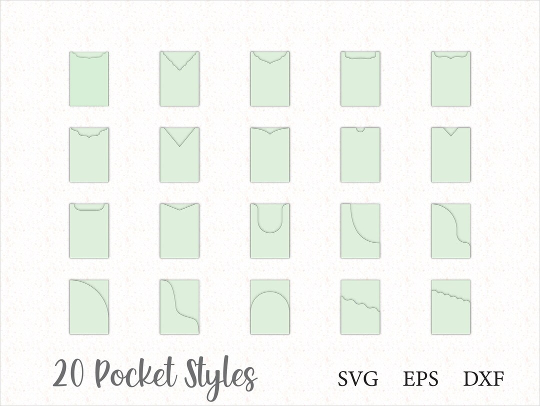 SVG Pocket Envelopes, Pocket Envelope Template, Pocket Sleeve Template ...