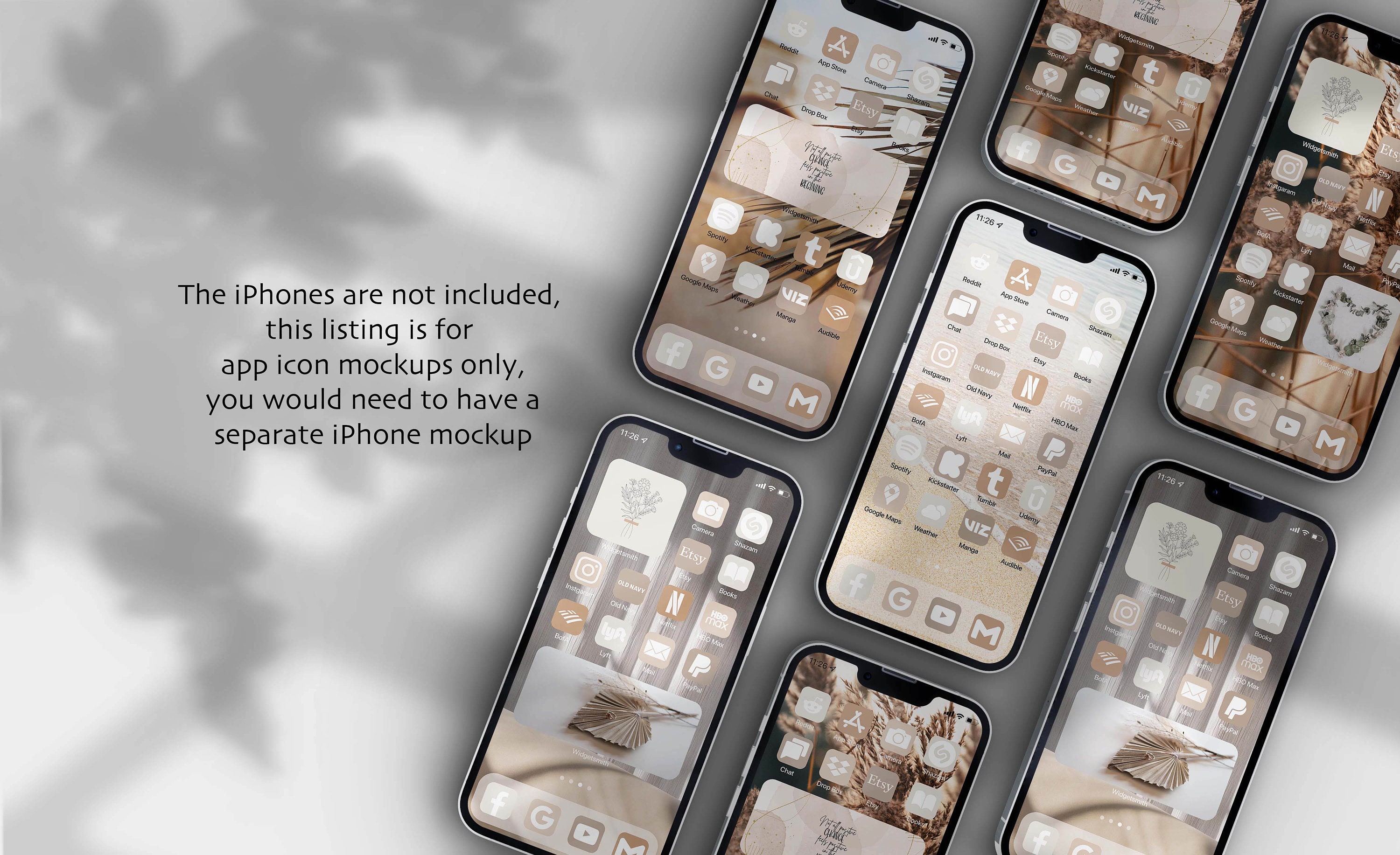 IPhone Icon Mockup, Ios Icon Mockup, Ios 15 Icon Mockup, Icon Aesthetic ...