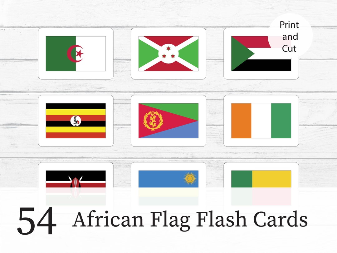 African Country Flags Flash Cards, Print Then Cut - Etsy