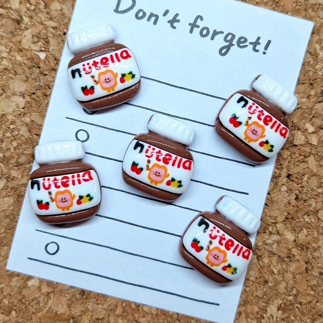 Chocolate Spread Jar Push Pins, Novelty Cork Board Thumbtacks (set of 5 ...