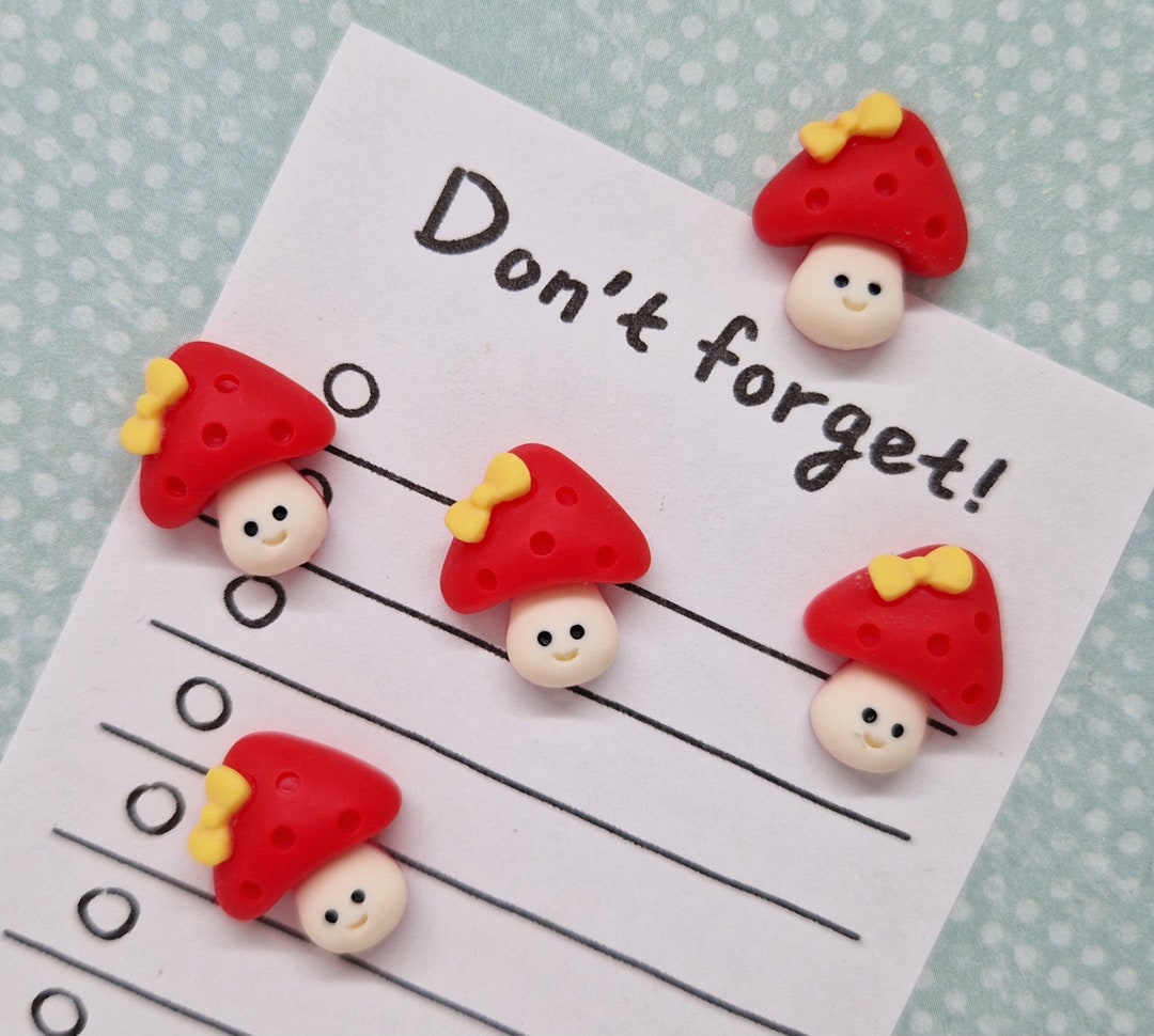 Mushroom Magnets × 5/red Mushrooms/memo Board Magnets/fridge Magnets ...