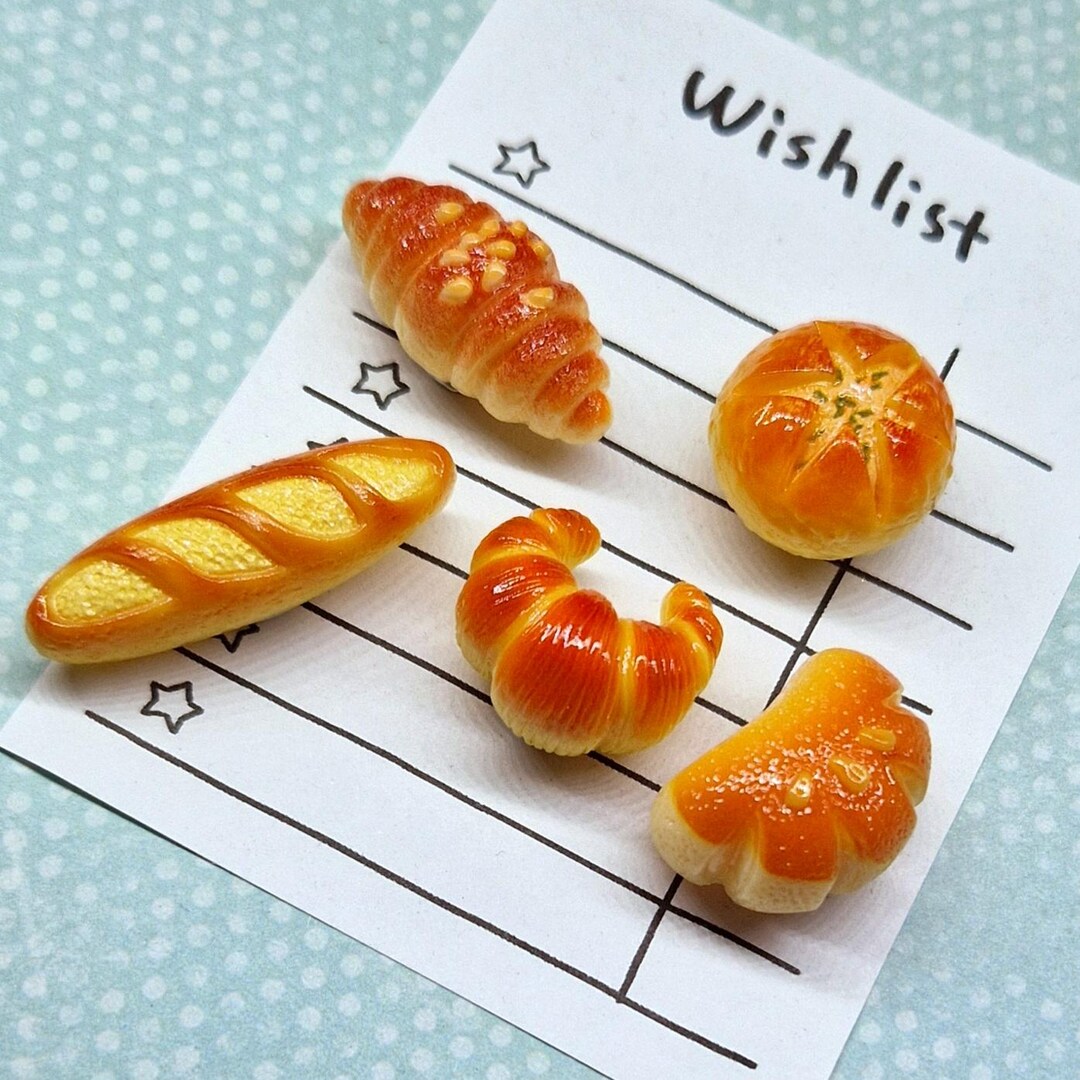 Bread Magnets Set: Croissant, Baguette, Loaf - Novelty Fridge Magnets ...