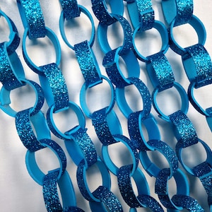 Blue Garland "paper Chain"/blue Chain Garland/rainbow Garland/christmas ...