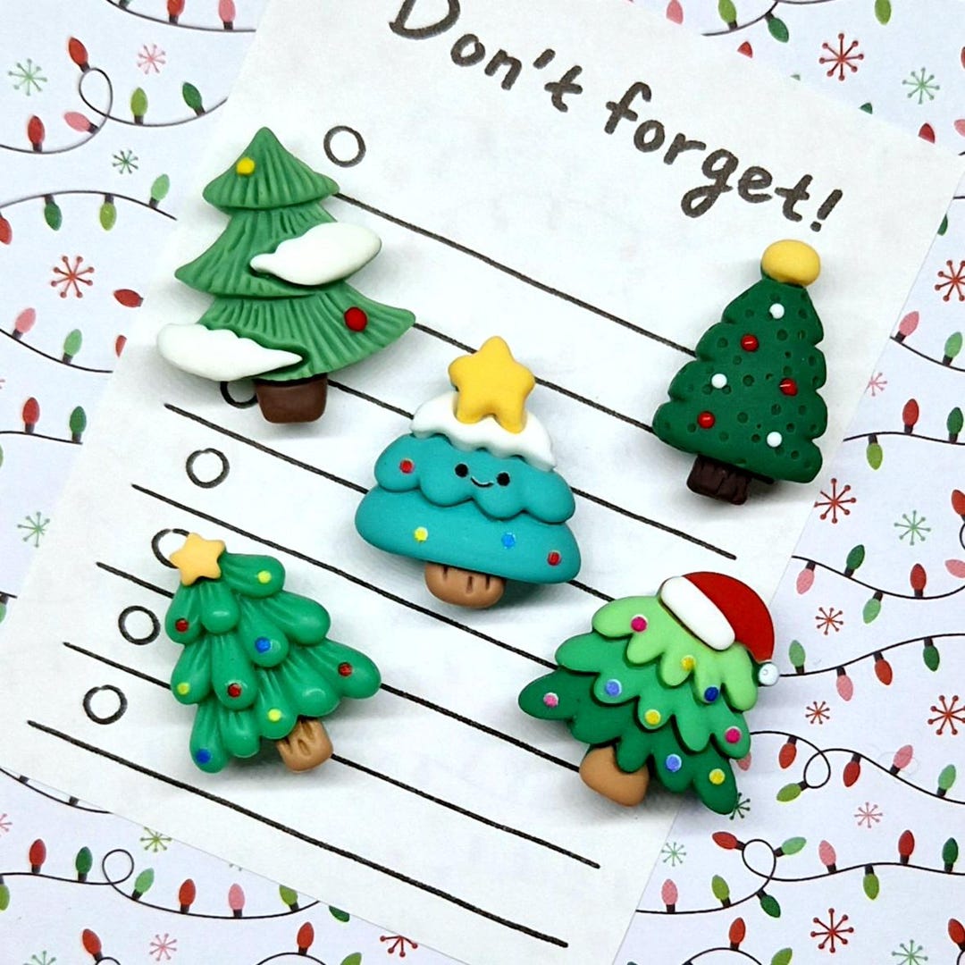 Christmas Tree Fridge Magnets, Novelty Xmas Magnets Set of 5 - Etsy