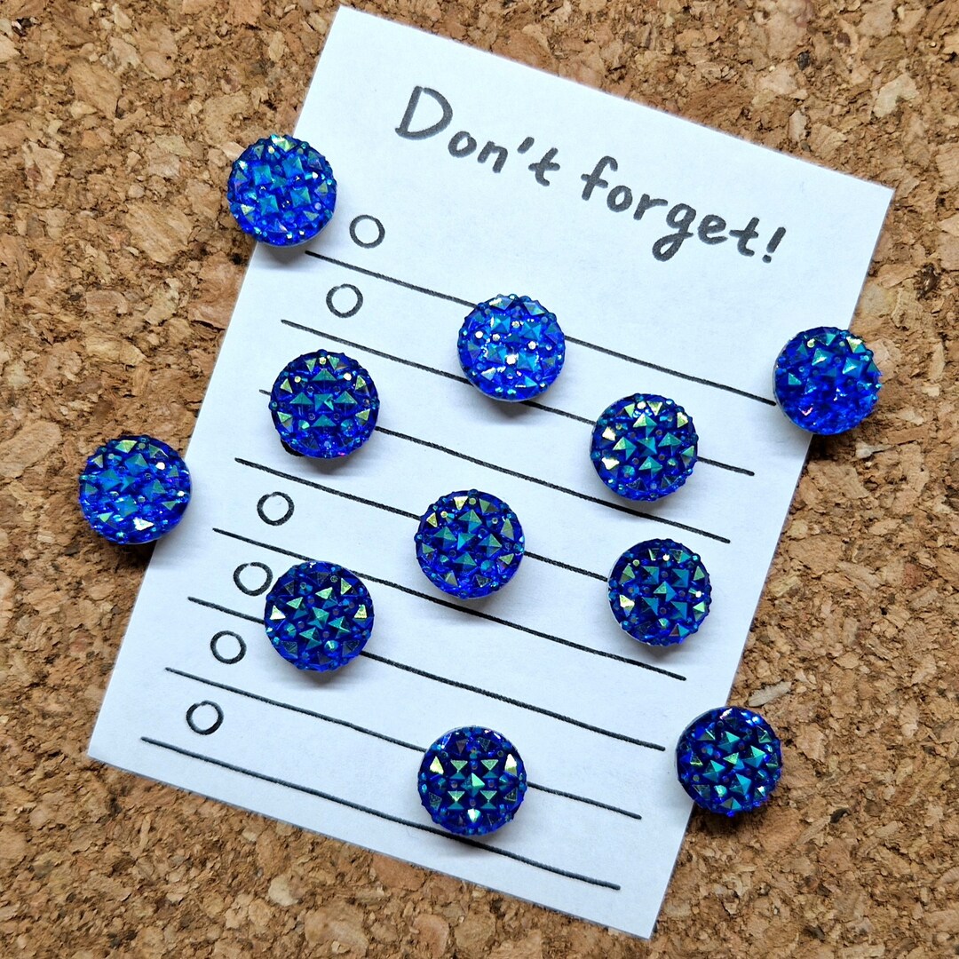 Blue Push Pins 10/ Novelty Thumb Tacks/cork Notice Board Push Pins/cork ...