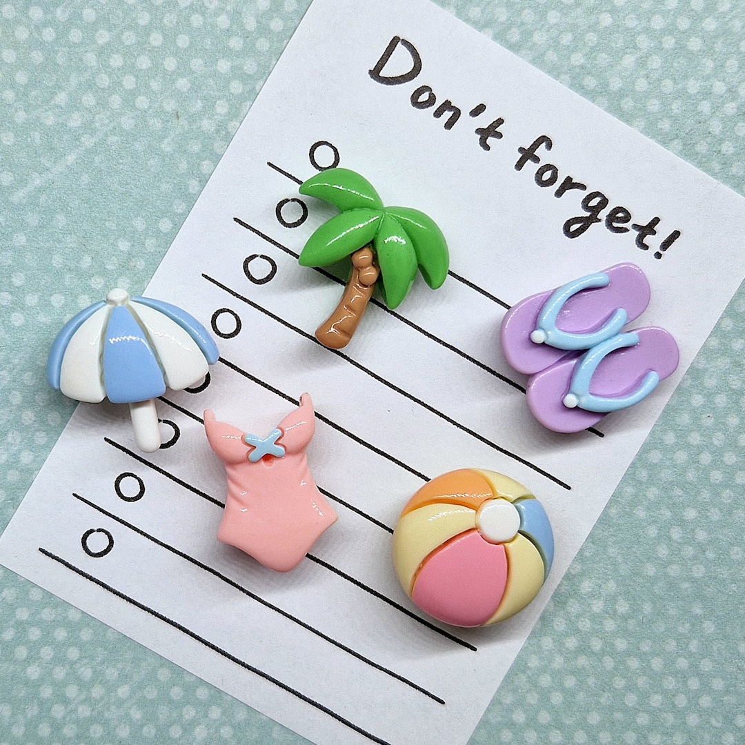 Summer Magnets × 5/on the Beach Summer Themed Magnets/fridge Magnets ...