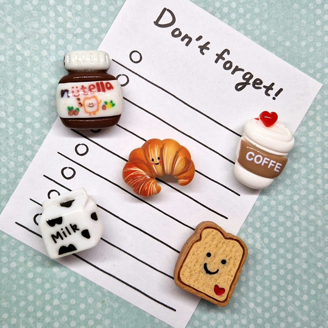 Breakfast Magnet Set 5/croissant Toast Milk Coffee Chocolate Magnets ...