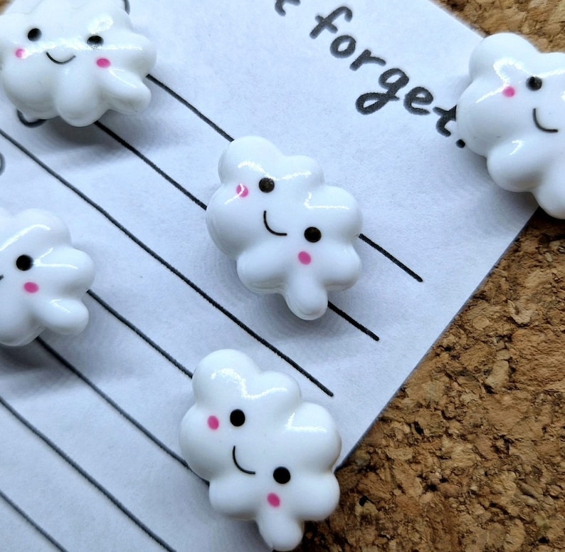Chinchetas Kawaii con forma de nube - Juego de 5, Chinchetas originales ...