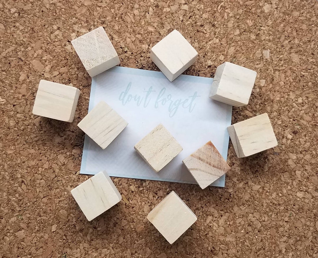 Wooden Cube Push Pins × 10/wooden Thumb Tacks/cork Board Push Pins ...