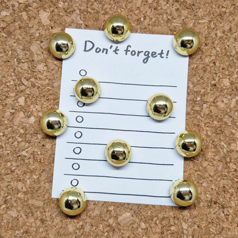 Gold Push Pins 10/gold Thumb Tacks/pearl Push Pins/secret - Etsy