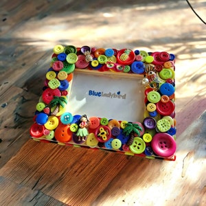 Button Photo Frame/button Frame/keepsake Frame/vacation Themed Frame ...