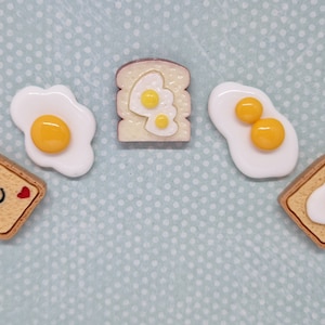 Egg and Toast Magnets × 5/message Board Magnets/fried Eggs Fridge ...