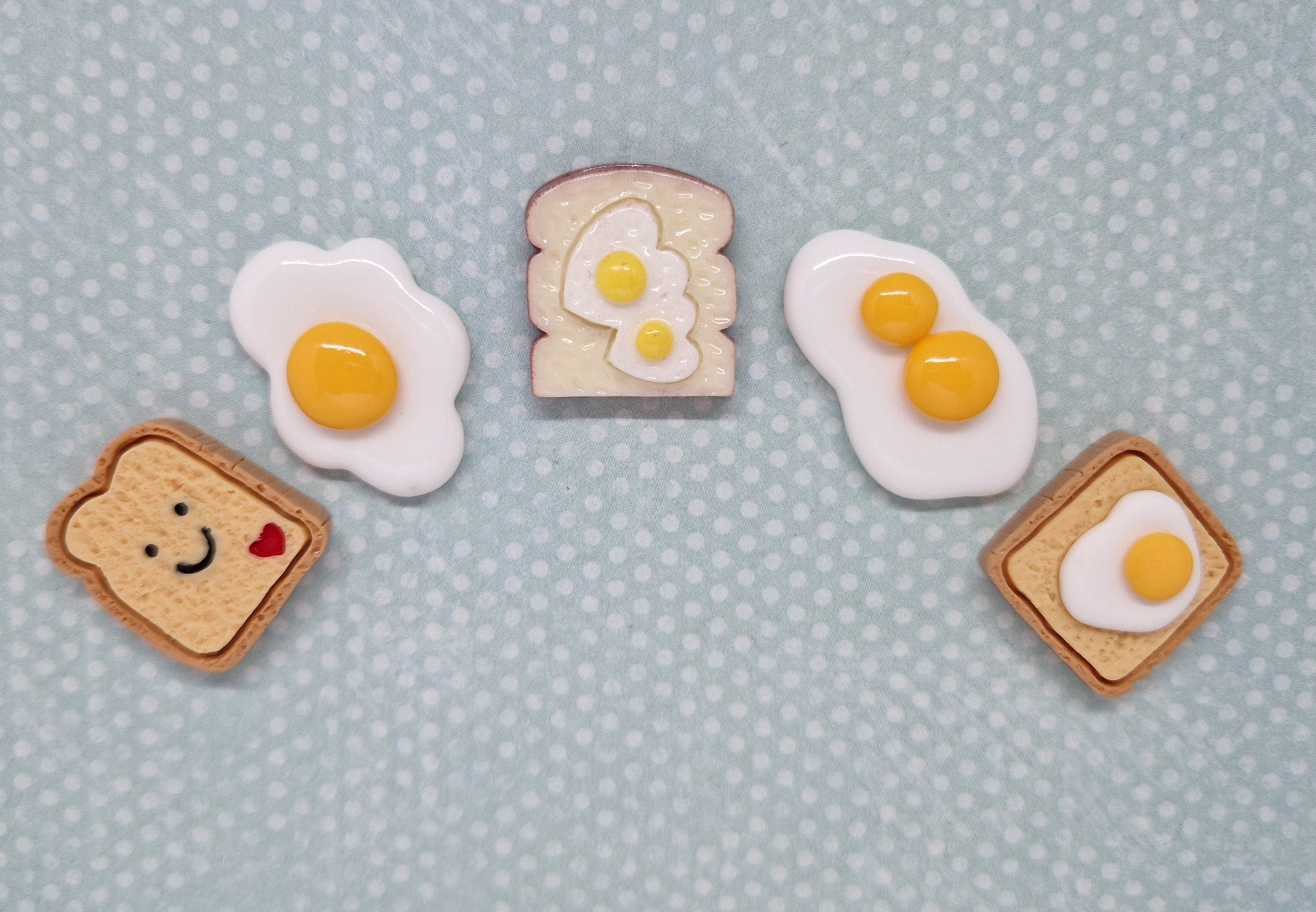 Egg and Toast Magnets × 5/message Board Magnets/fried Eggs Fridge ...