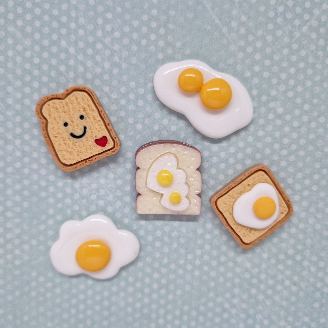 Egg and Toast Magnets × 5/message Board Magnets/fried Eggs Fridge ...