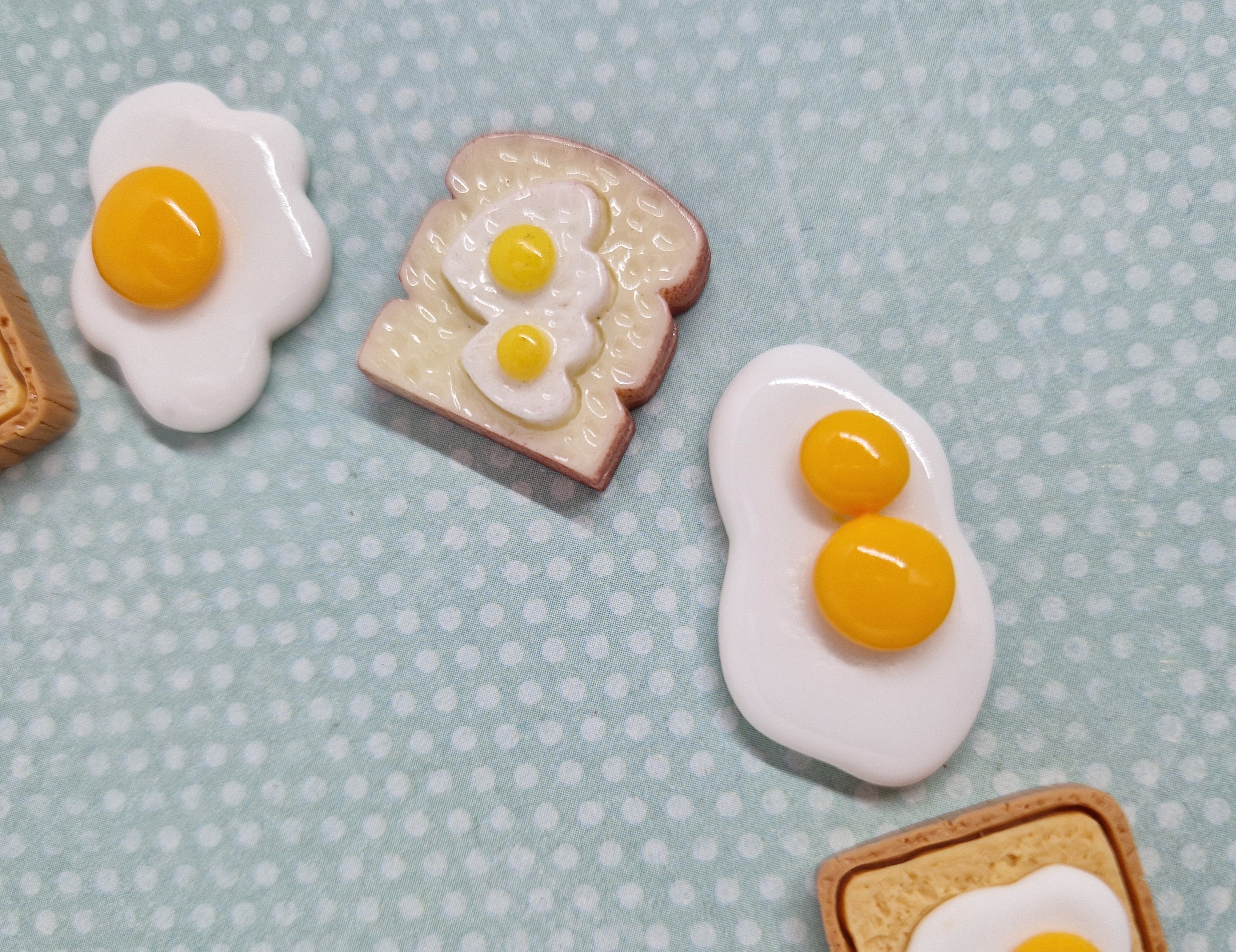 Egg and Toast Magnets × 5/message Board Magnets/fried Eggs Fridge ...