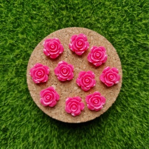 Rose Push Pins 10/pink Roses Push Pins/rose Thumb Tacks/cork Board ...