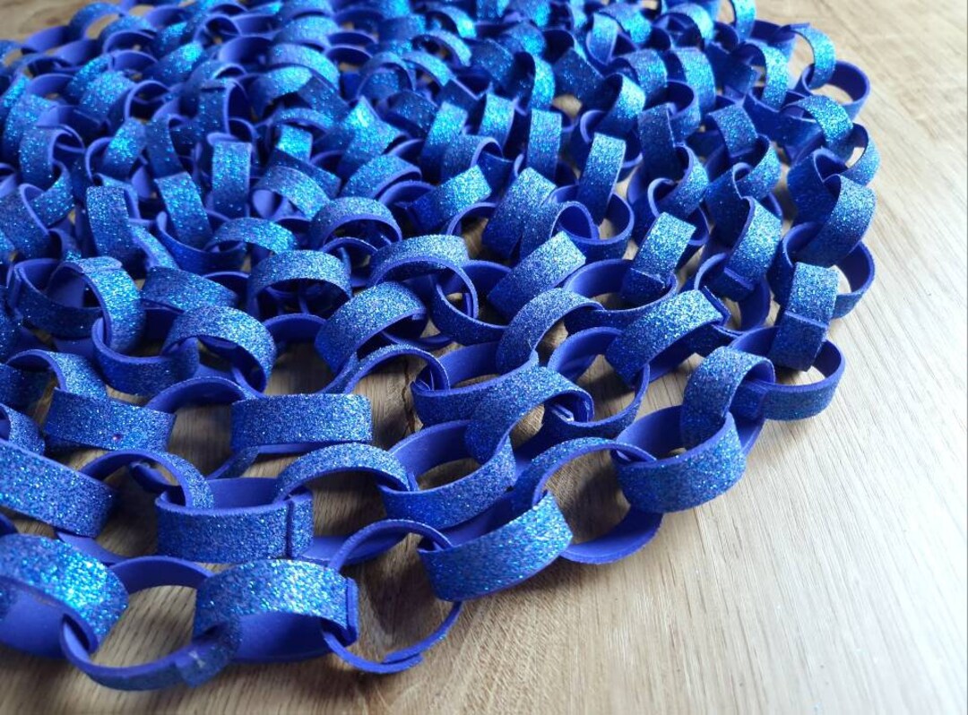 Dark Blue paper Chain Garland/glitter Chain - Etsy