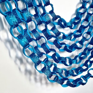 Blue Garland "paper Chain"/blue Chain Garland/rainbow Garland/christmas ...